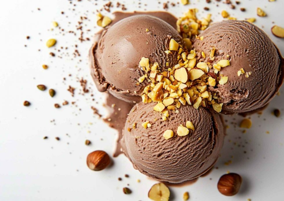 Chocolate and cardamom ice cream with golden hazelnut pieces Ice Creami