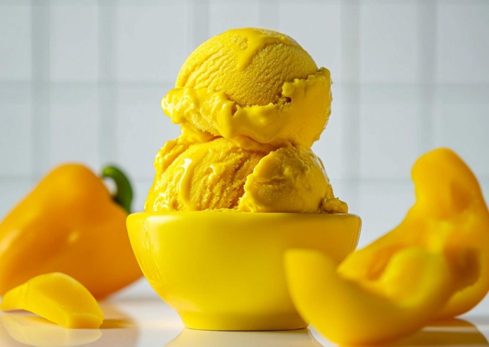 Yellow pepper ice cream and curry with the Ninja Creami ice Creami