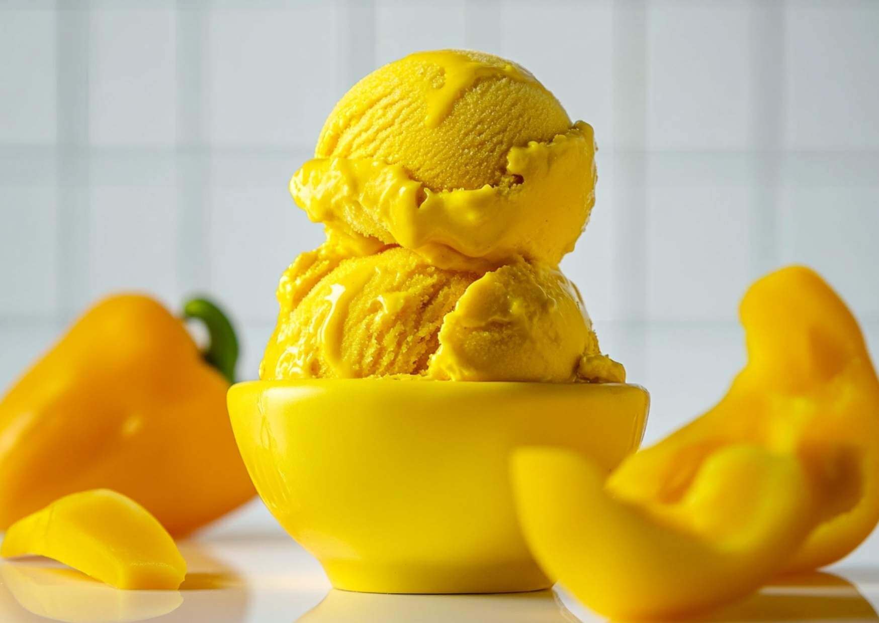 Yellow pepper ice cream and curry with the Ninja Creami ice Creami