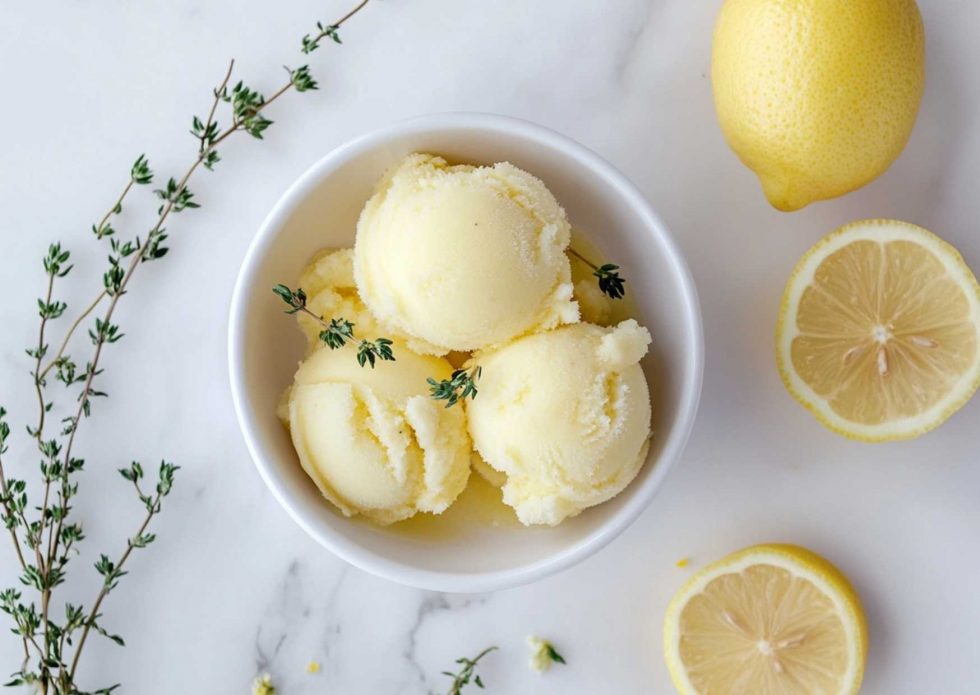 Zitronen-Thym-Sorbet (Ninja creami) ice creami